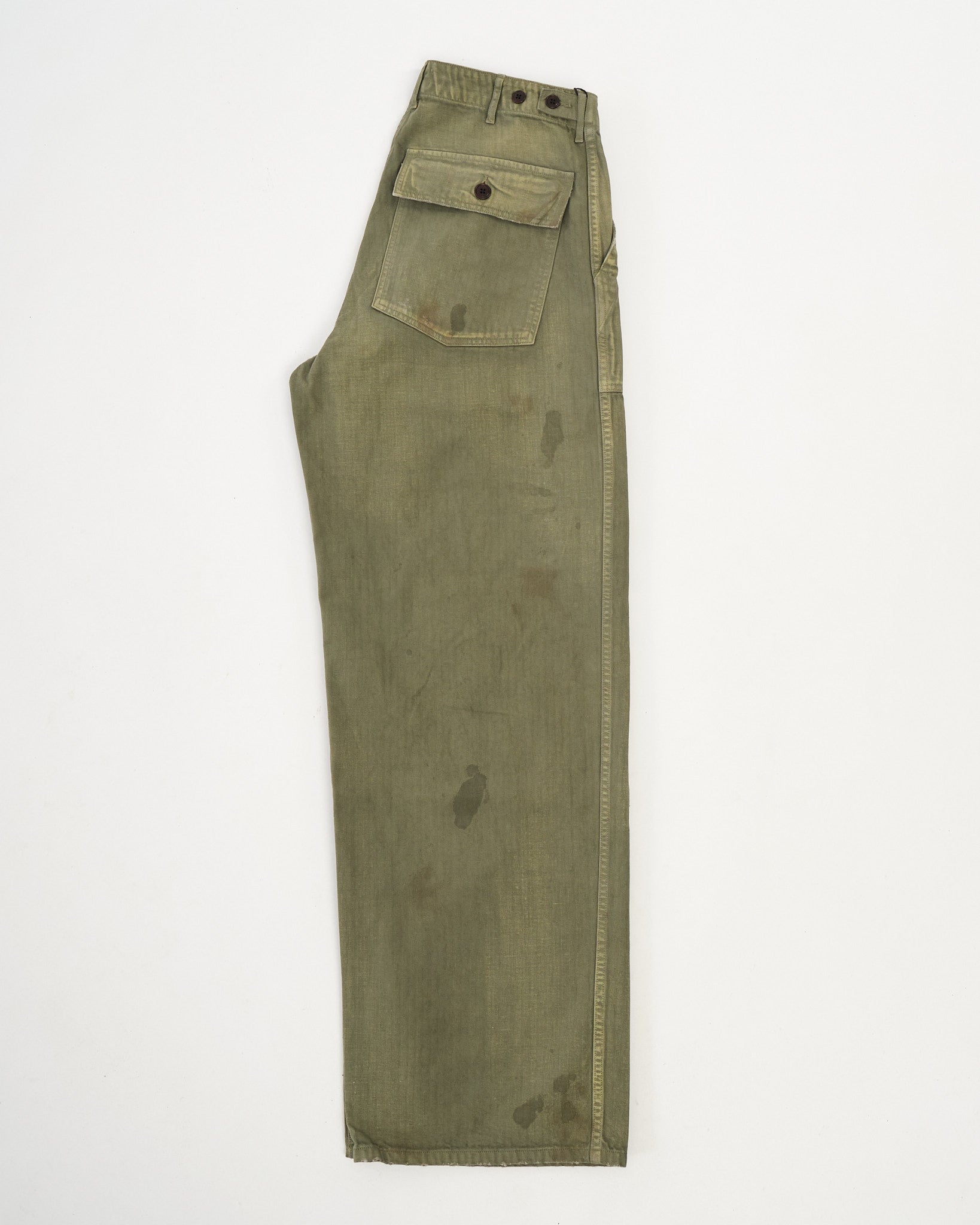 MARU SANKAKU PEKE | BORO Baker Pants Olive | MEADOW